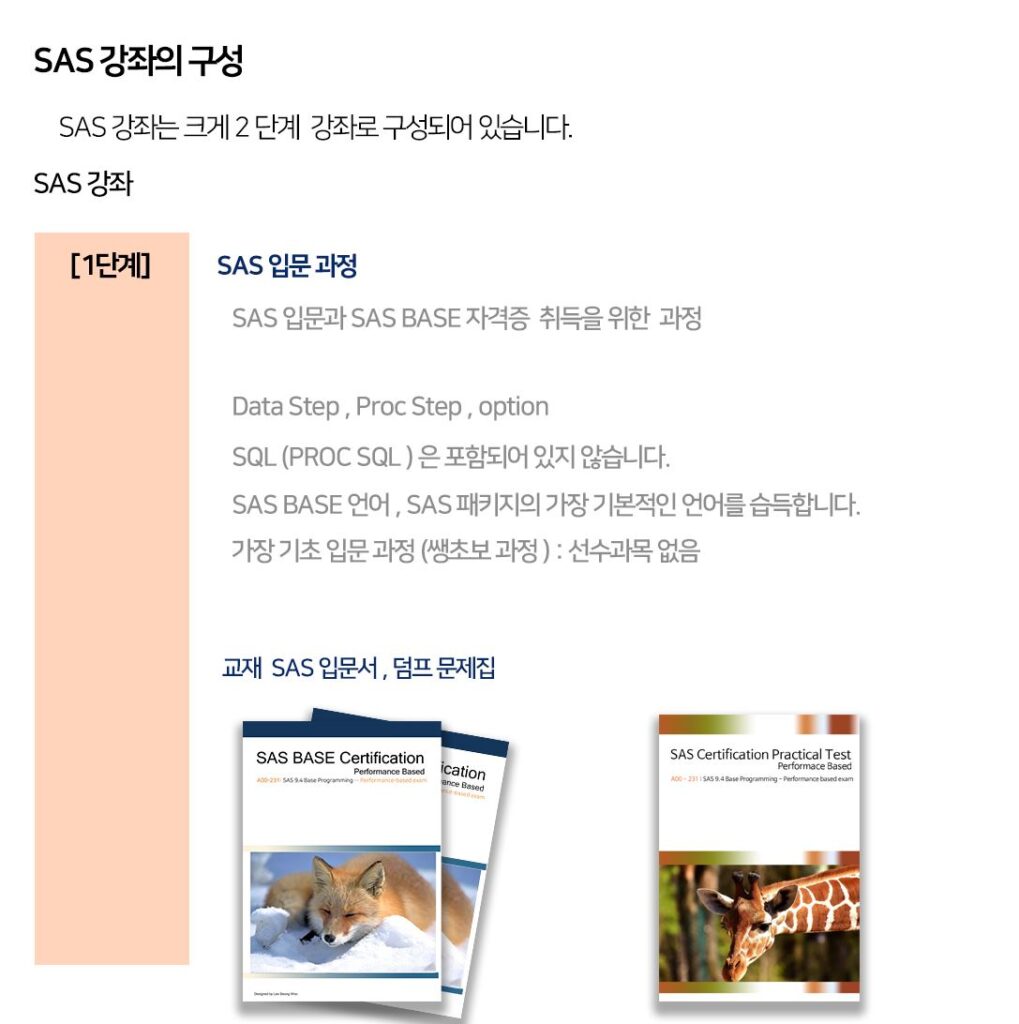 SAS BASE + ADVANCED 통합 강좌 – 쏭즈캠퍼스